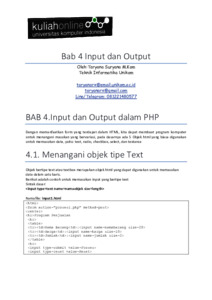 Bab 4. Input Dan Output Dalam Php - Repository